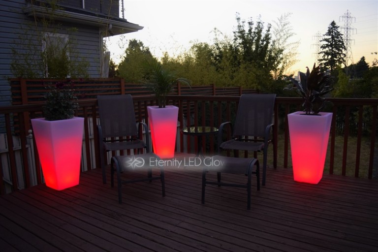 Light Up Flower pot 31" - LED Flower pot Glow Planter