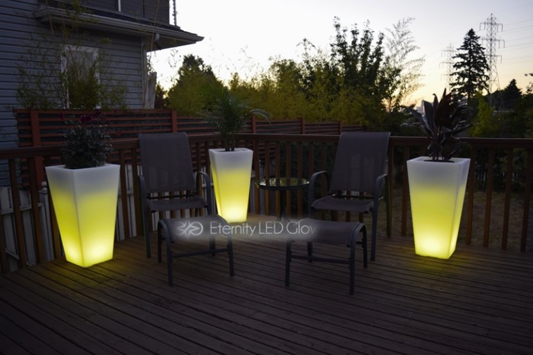 LED Light up Tall flower pot for outdoor or indoor | Eternity LED Glow