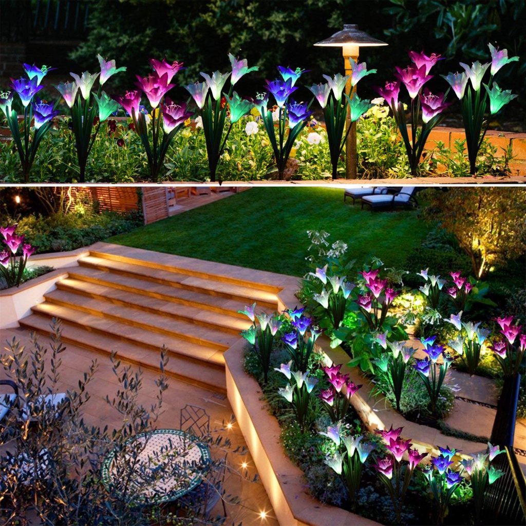 LED Light up garden flowers - Solar Powered garden flower Lights ...